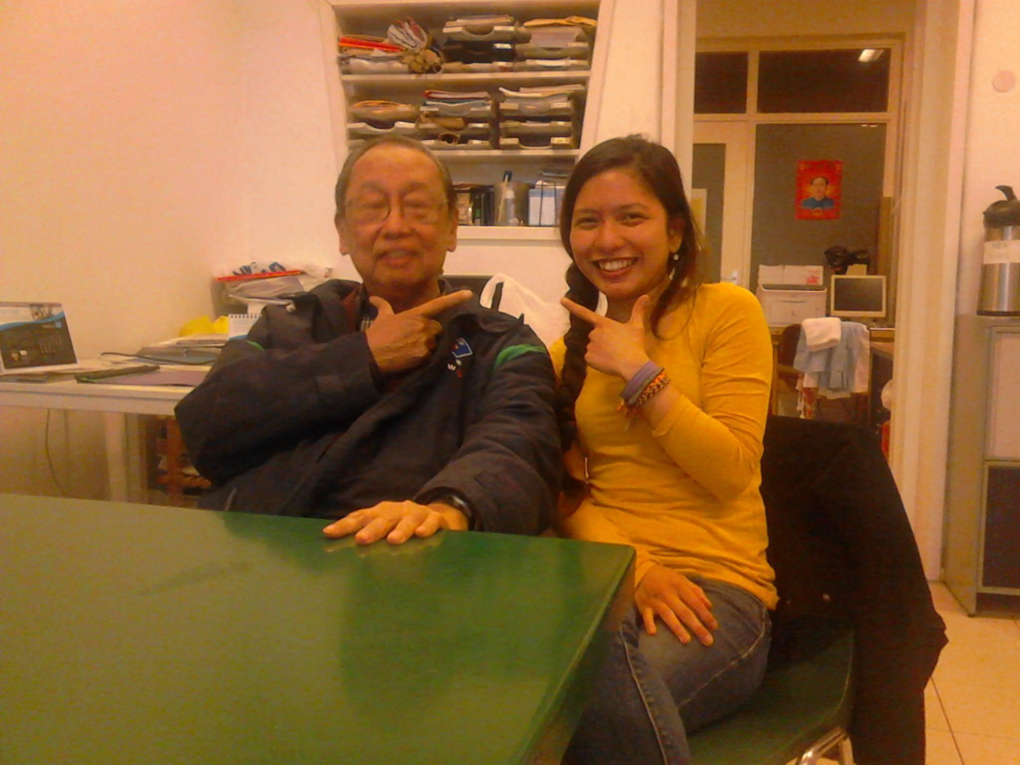 Prof. Jose Maria Sison and Kenj Sario, Filipino law student in ...