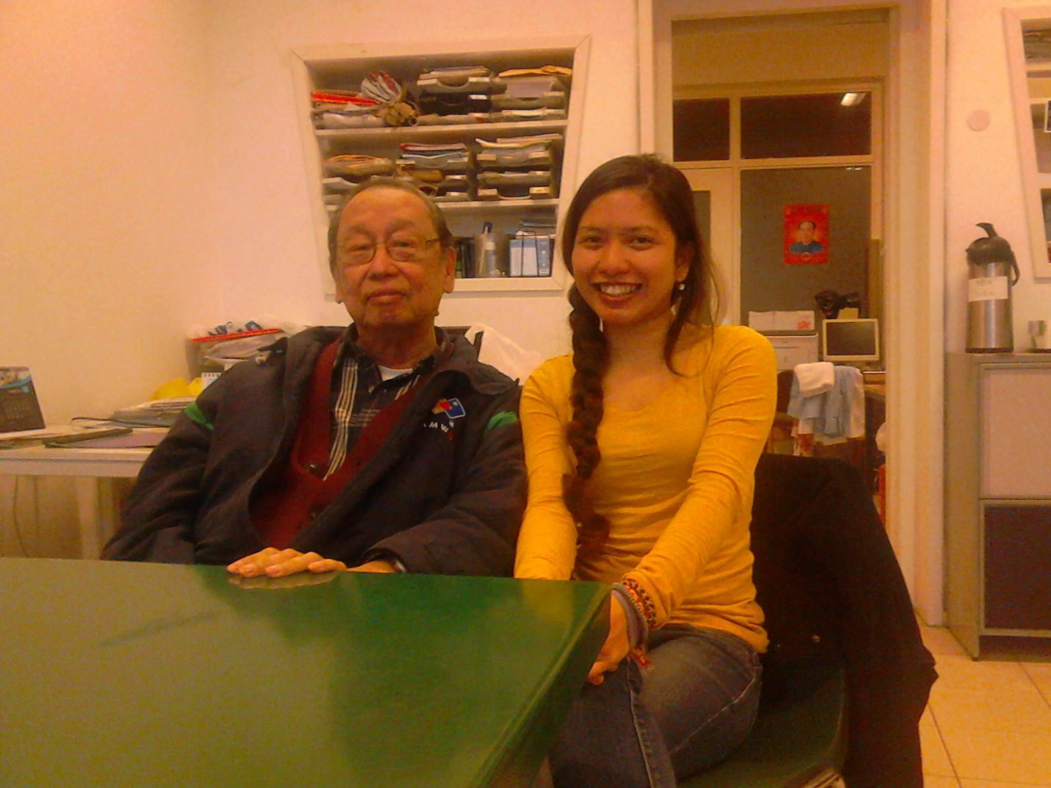 Prof. Jose Maria Sison and Kenj Sario, Filipino law student in ...